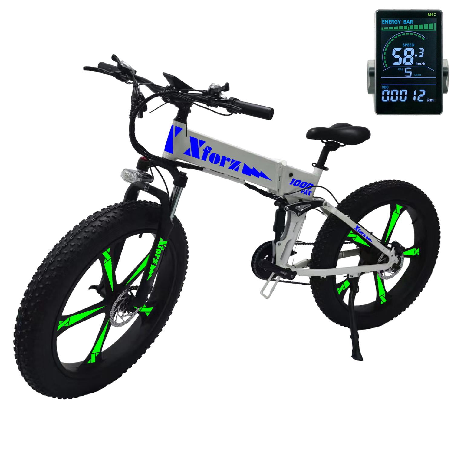 Fat bike eléctrica Xforz Fat1000LiteWhite 1000W R26x4" 14Ah 21 Vel ...