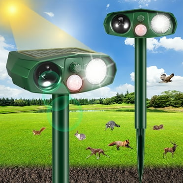 4-Pack Solar Outdoor Animal Repeller, Deer Deterrent with Red Lights ...