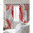 Red Leaves Blackout Curtains, Light Blocking Print Window Curtains ...