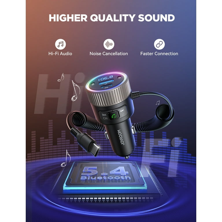 Type C Car Adapter With Fm Car Radio Adapter With Double USB & Type-C ...