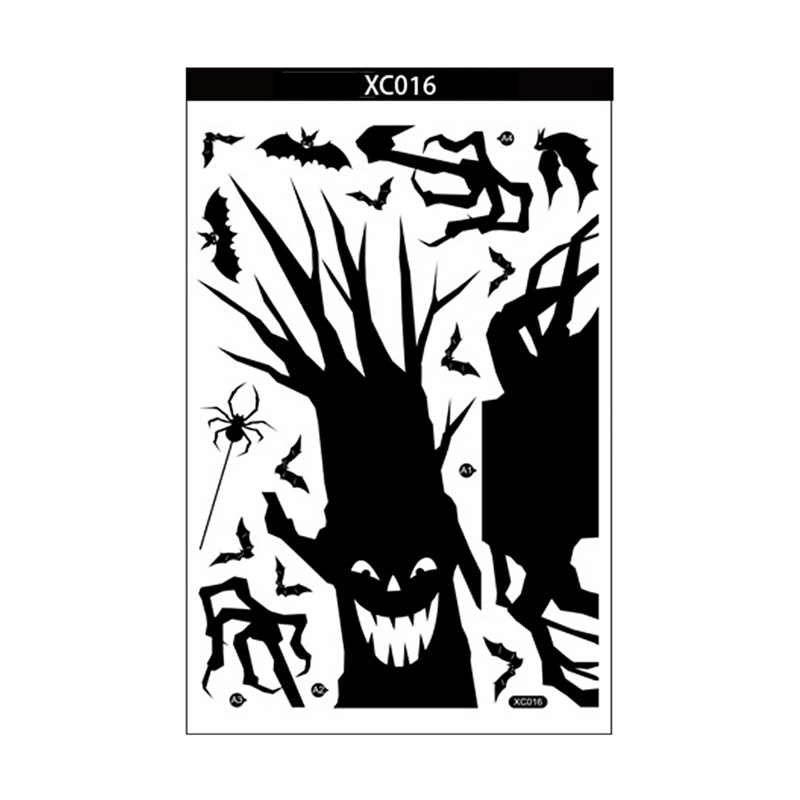 Walmeck Window Sticker Scary Creepy Glass Window Decal Double Sided ...