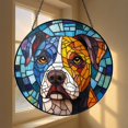 Round Dog Stained Glass Window Suncatcher, Swiss Mountain Breed Design ...