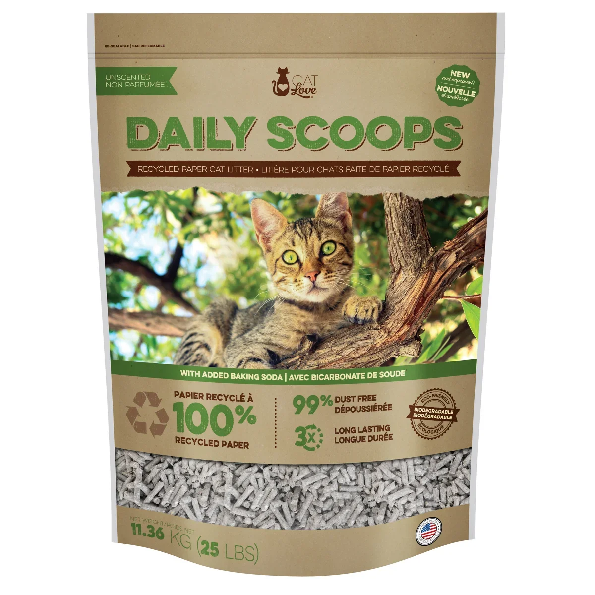 Click here for Cat Love Daily Scoops Recycled Paper Cat Litter prices