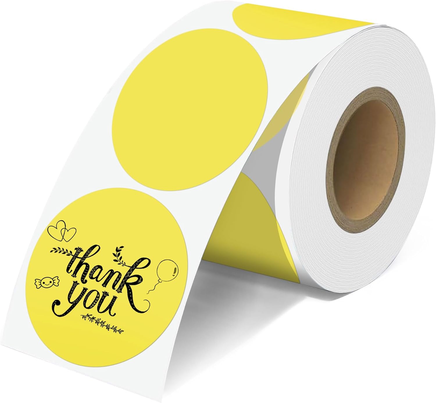 shiyou-2'' Yellow Thermal Labels - 600pcs Round Thermal Printer Labels ...