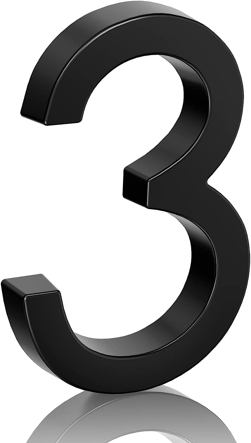 6" Floating Stainless Steel Address House Number, Modern Metal Anti ...