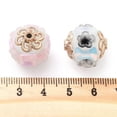 20pc Handmade Indonesia Beads with Alloy Resin and Glass Round with ...