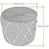 Edgeley Boho Round Pouf in Grey, Natural Woven Braided Jute - Walmart.com