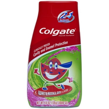 Colgate Kids 2-in-1 Toothpaste and Mouthwash Watermelon 4.60 oz (Pack ...