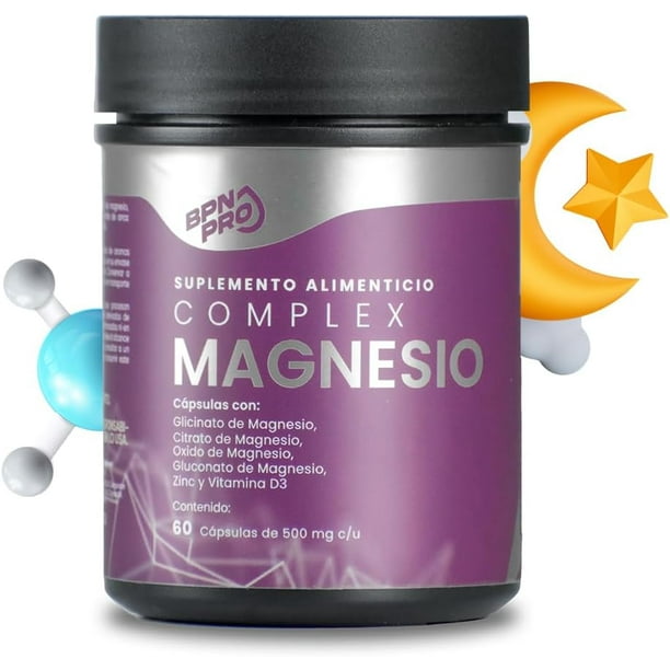 Magnesio Complex 60 Caps Naturales con Citrato de Magnesio, Óxido de ...