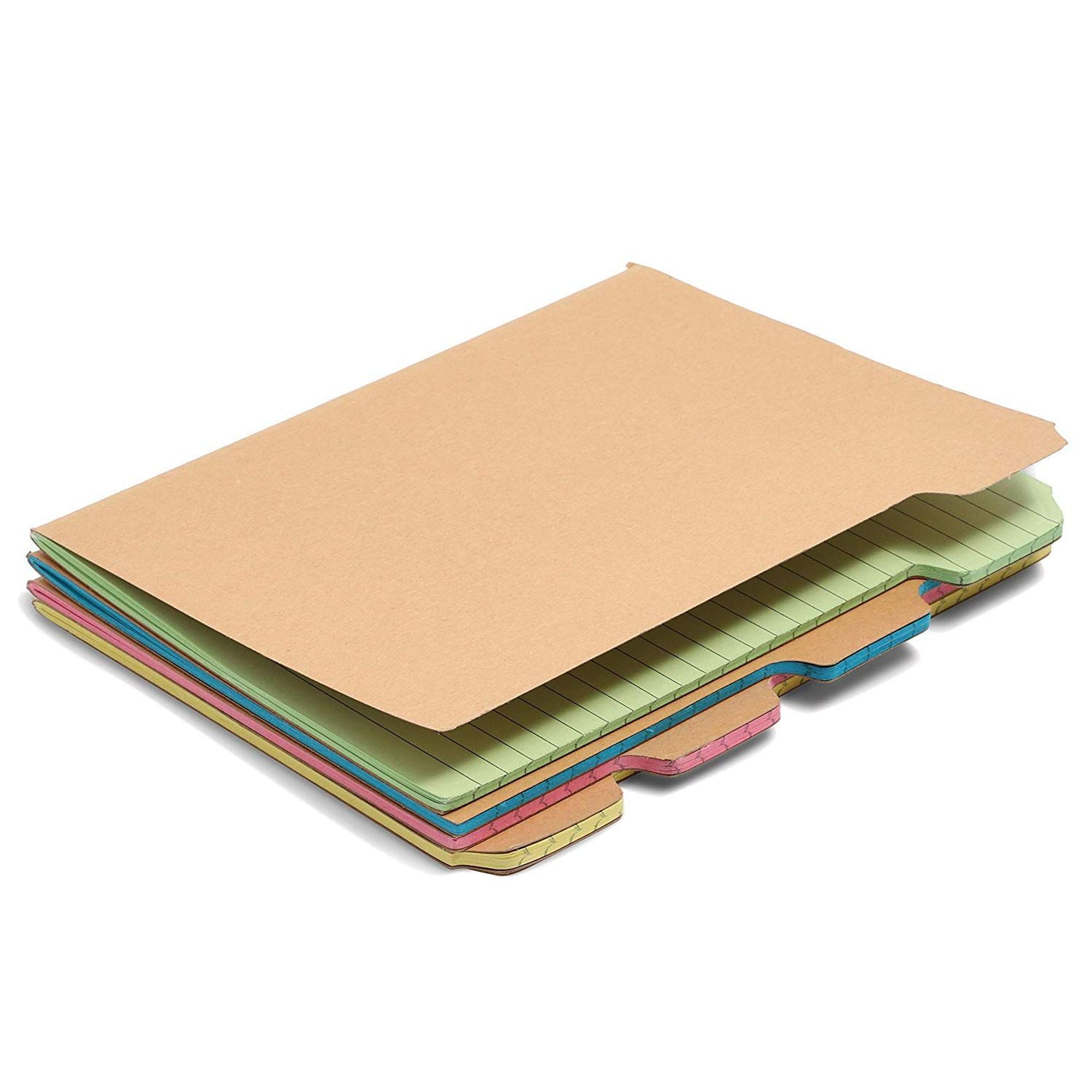 4 Packs Kraft Tabbed Notebooks Notepads Note Book Pad College Ruled 4-packs-kraft-tabbed-notebooks-notepads-note-book-pad-college-ruled