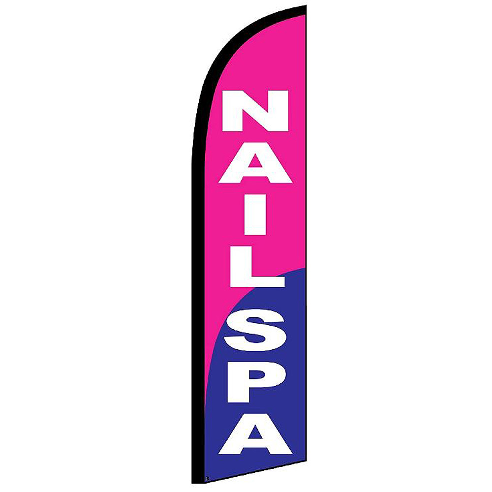 Nail Spa or Nail Salon Business Windless Feather Flutter Flag 10 x 2.5 ...
