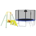 3-in-1 Toddler Swing Set with Basketball Hoop & Soccer Goals + 10FT ...