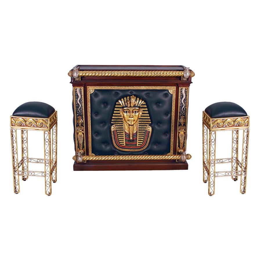 Design Toscano The Altar of Tenenit: Egyptian Bar with Two Barstools ...