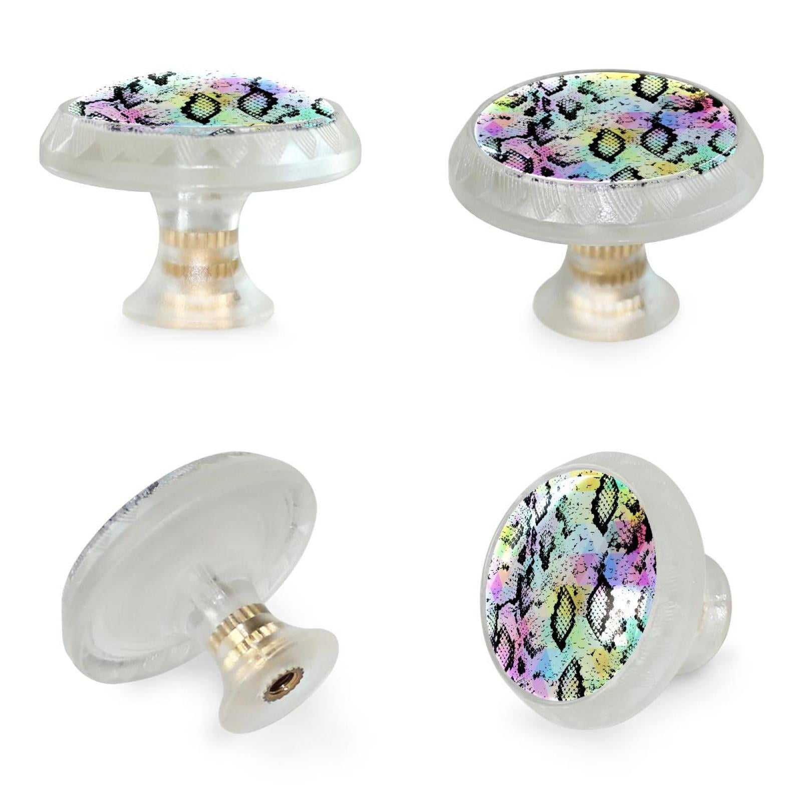 4 Pcs Snakeskin Texture Transparent Knobs for Kitchen Cabinet Cupboard ...