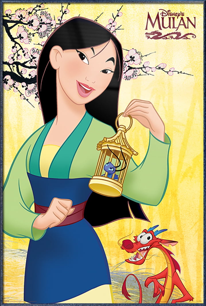 Mulan - Framed Classic Disney Movie Poster (Mulan & Mushu) (Size: 24" X ...