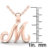 SuperJeweler Women's M Initial Necklace, 14 Karat Rose Gold, 18 Inch ...