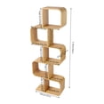 5 Tier Wood Geometric Bookcase S-Shaped Display Bookshelf Storage Room ...