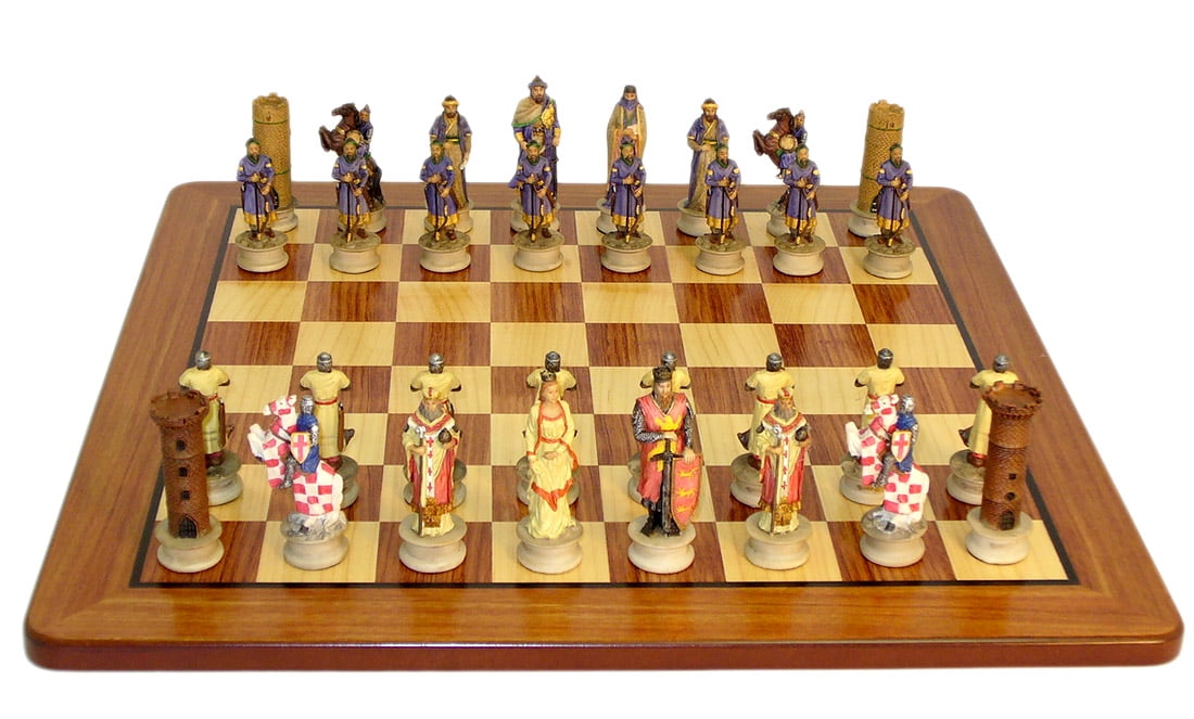 Richard the Lionheart Chess Set Padauk Board Chess Set - Walmart.com