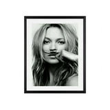 Kate Moss Fashion Mustache poster - Walmart.com