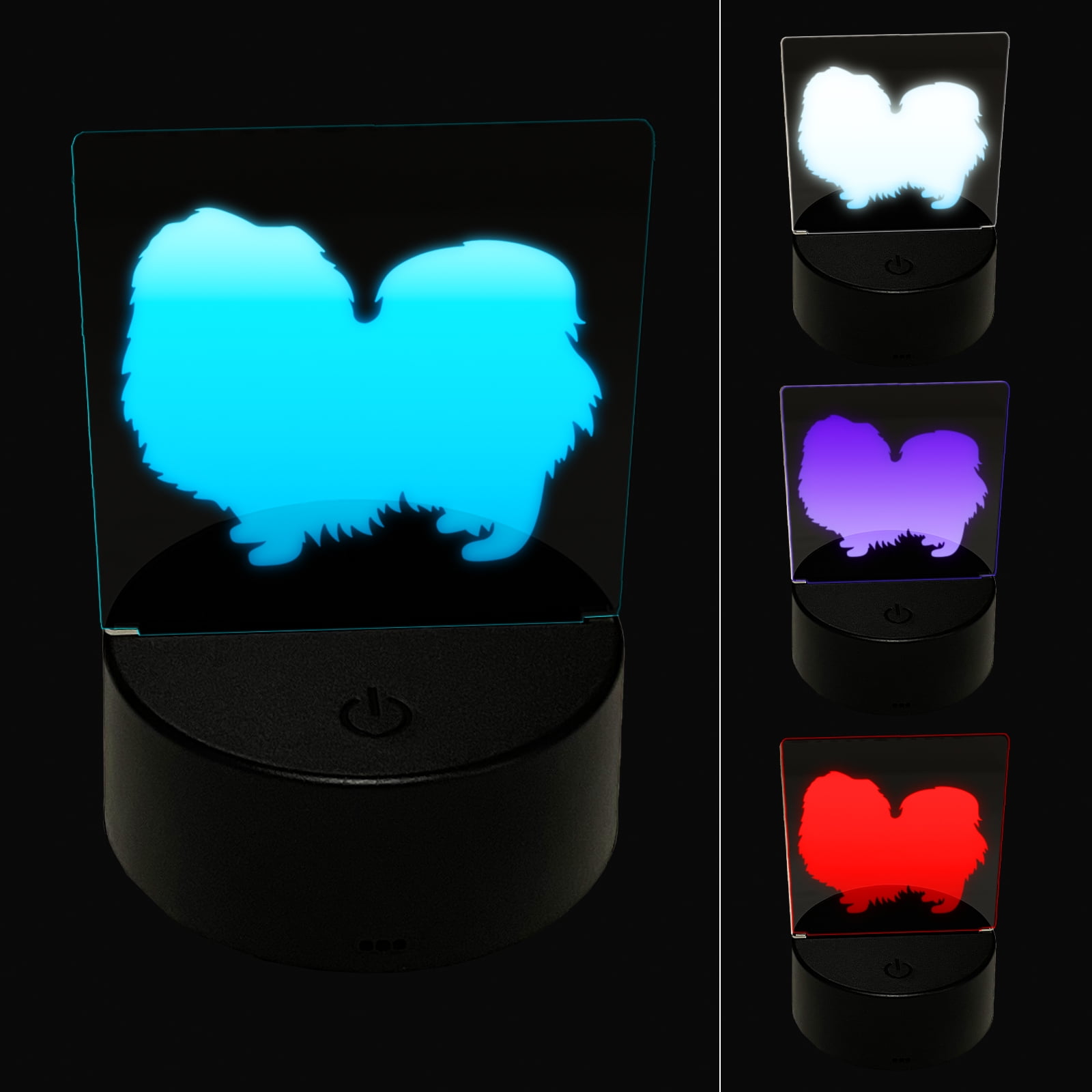 Pekingese Dog Solid LED Night Light Sign 3D Illusion Desk Nightstand ...