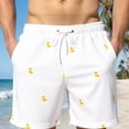 Bpyeka Men's Duck Print Swim Trunks, Elastic Waist Drawstring Board ...