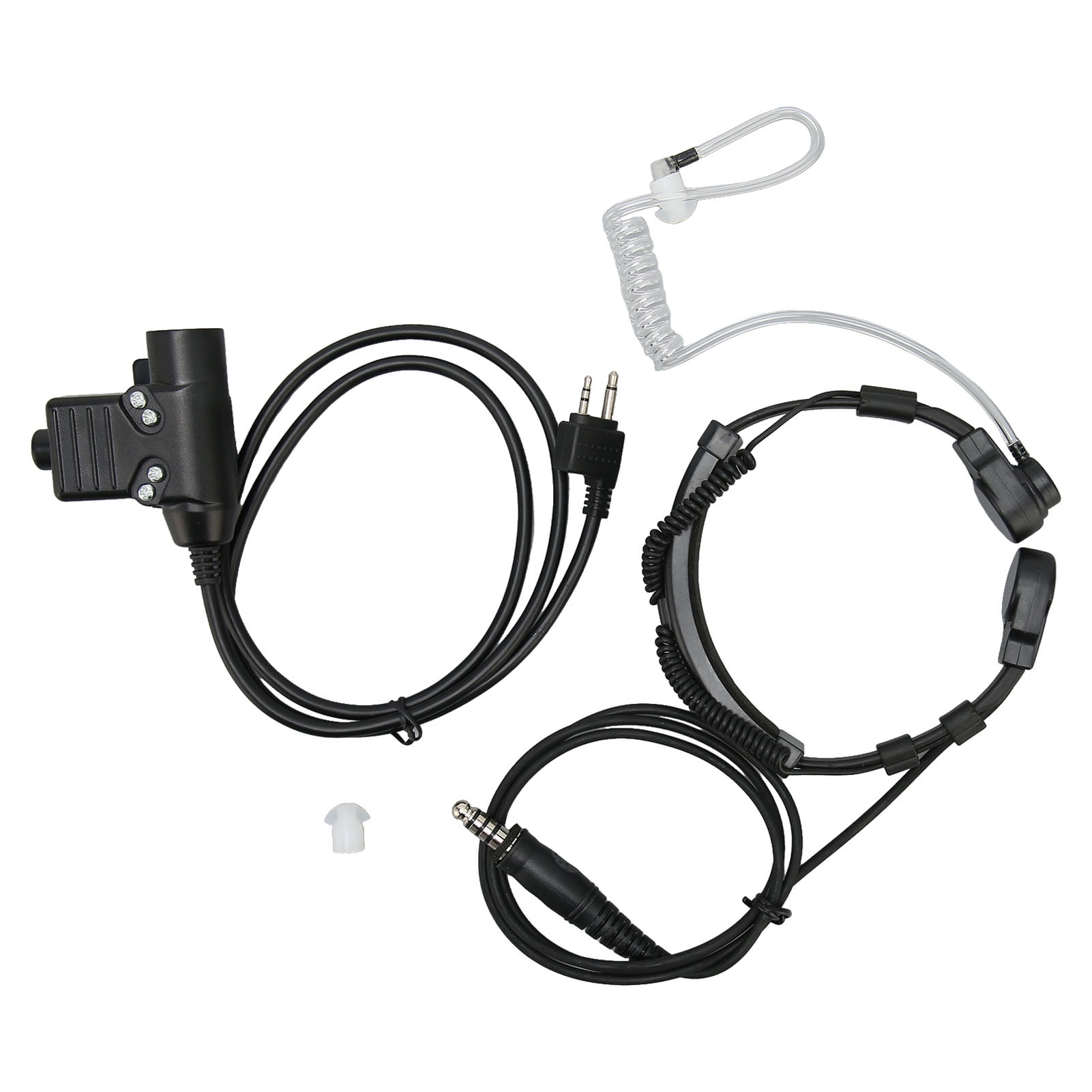 Adaptador PTT U94, cable adaptador militar con micrófono de garganta y ...
