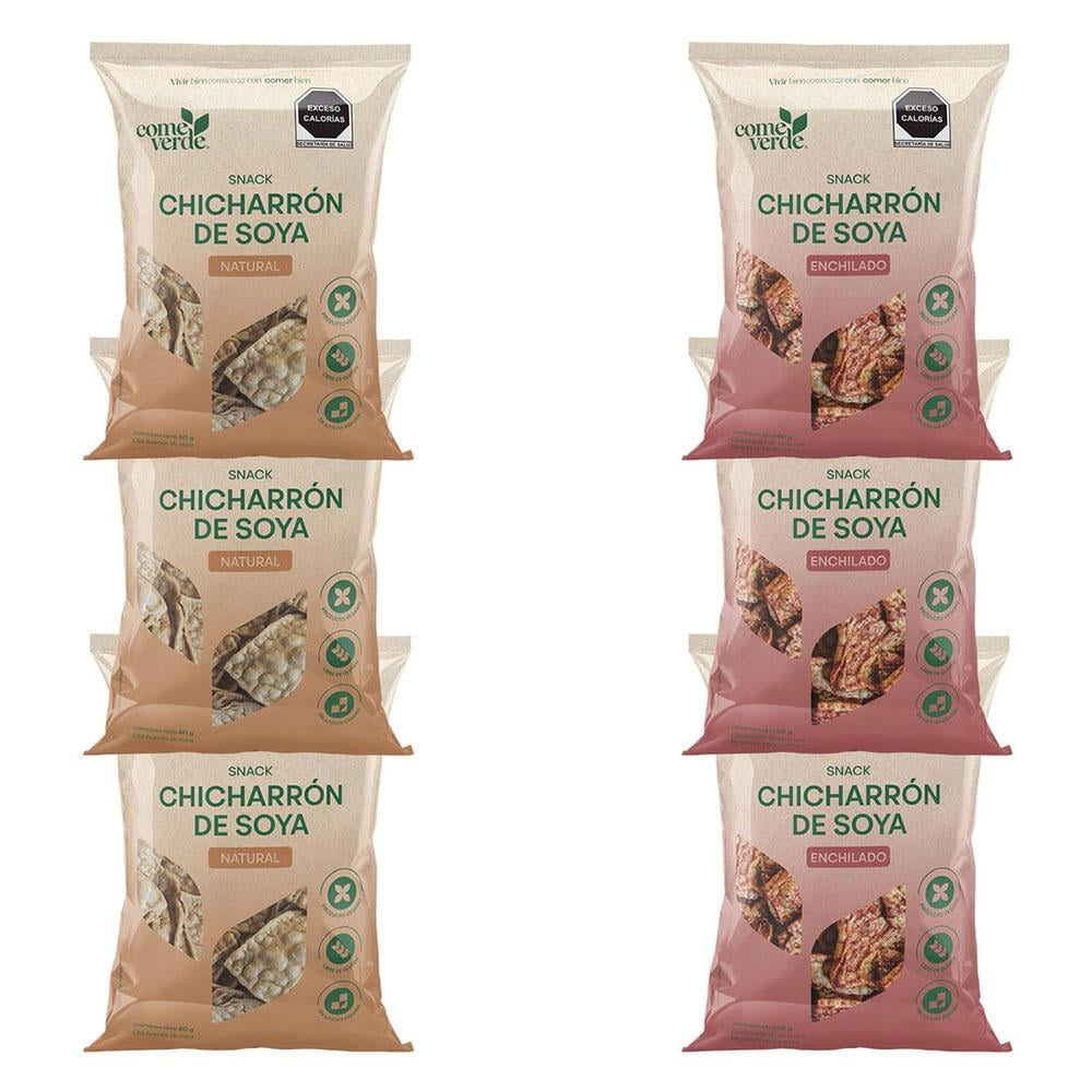 Botana Come Verde 6 Pack Chicharrón de Soya | Walmart en línea