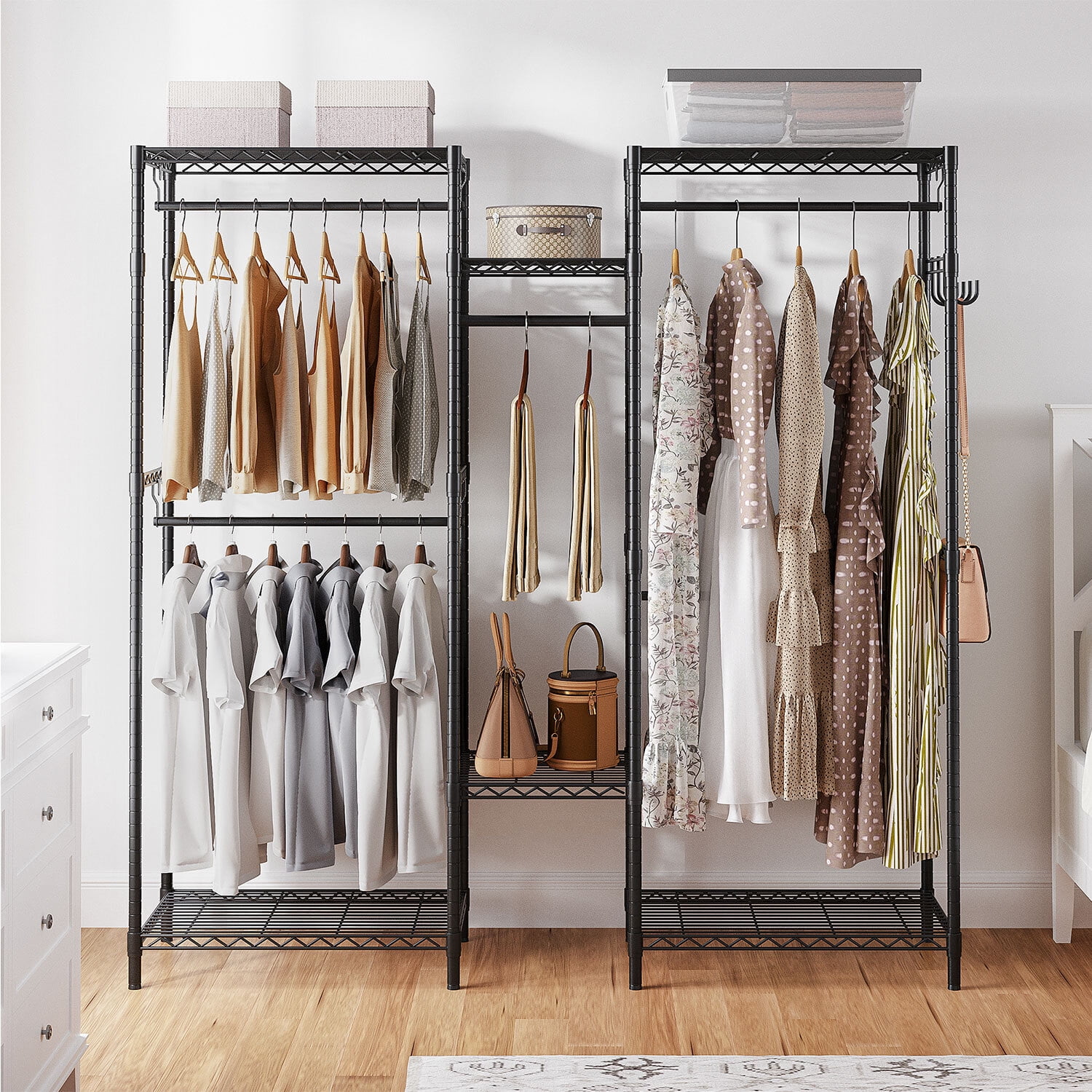 HOSSLLY Big Standing Landing Garment Clothes Rack Storage Rack, Max ...