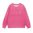 Frnrwgo Girls Sweatshirt for Kids Letter Print Round Neck Top Casual ...