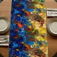 Blue Yellow Green Burlap Cotton Table Runner 18x72 Inches Long, Modern ...