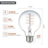Better Homes & Gardens G25 LED Vintage Light Bulb 4W 40W Equivalent ...