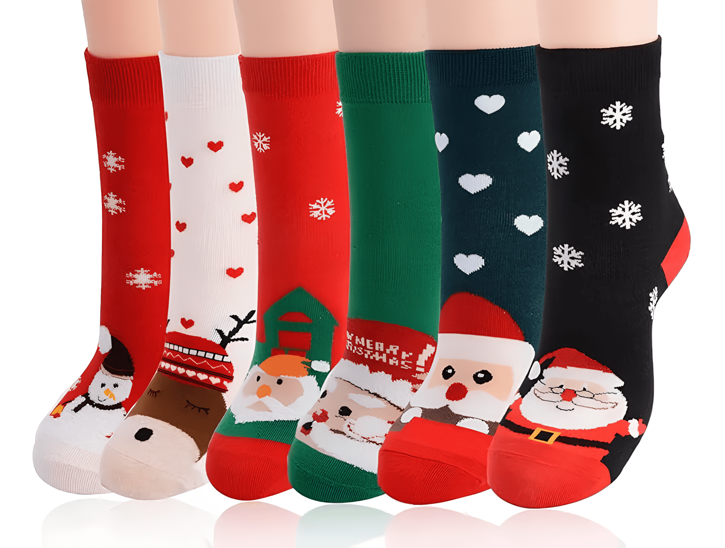 Calcetas Navideñas Largas Niños Algodón 12 Pares Calcetas Navideñas ...