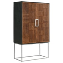Pemberly Row Modern Wood Bar with Quartz Insert in White/Natural ...