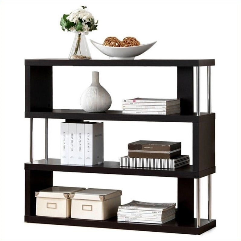 Kingfisher Lane 3 Shelf Bookcase in Dark Brown - Walmart.com