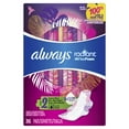 Always Radiant Feminine Pads with Wings, Size 2, Heavy Absorbency ...