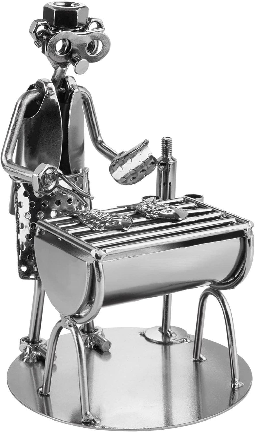 BRUBAKER Nuts and Bolts Sculpture Barbecue Grill - Grill Master Fish ...