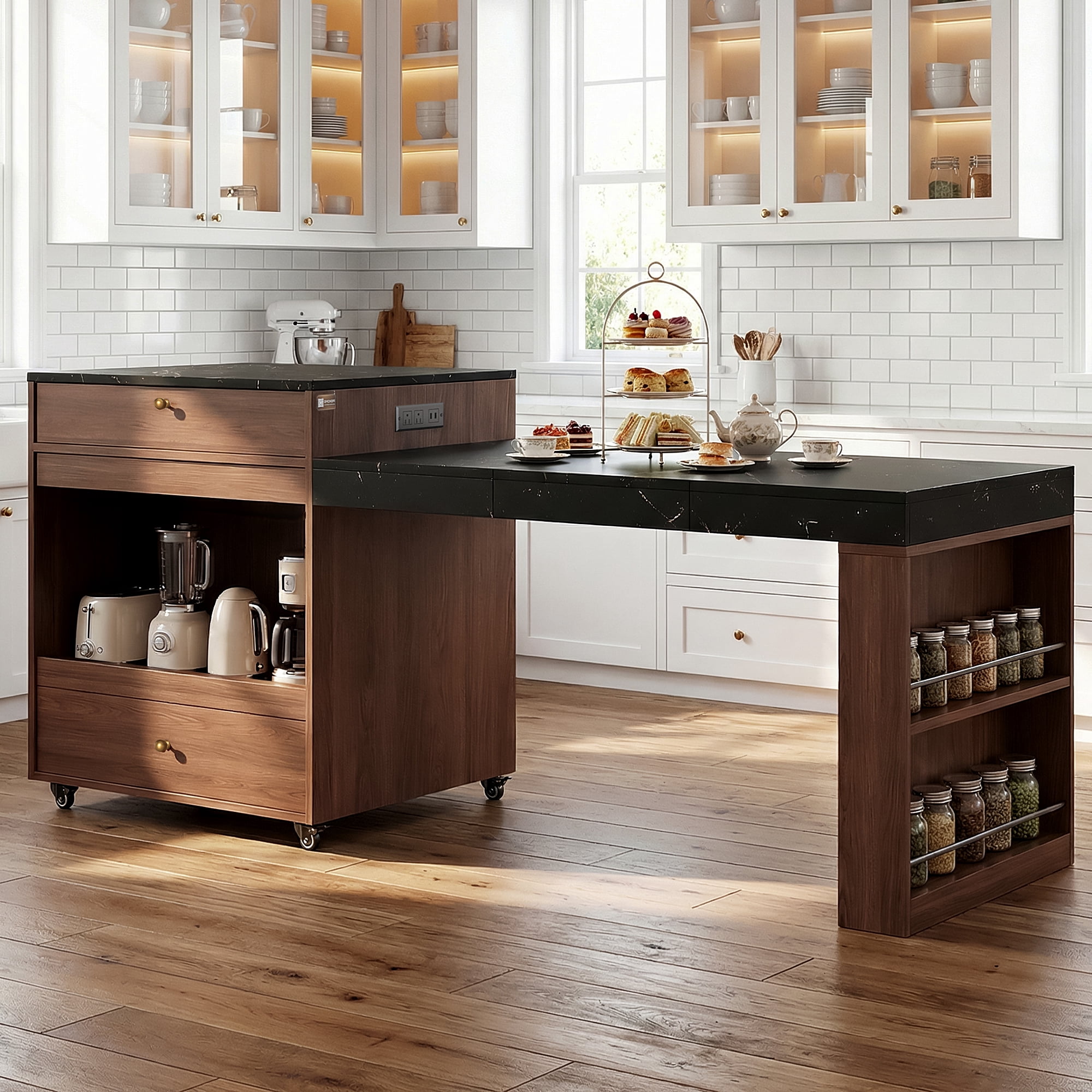 Click here for Oudosprs Extendable Kitchen Island 78.74 - Two-Ton... prices