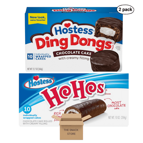 Hostess Ho Hos Chocolate Cakes, Cream-Filled, Individually Wrapped, 10 ...