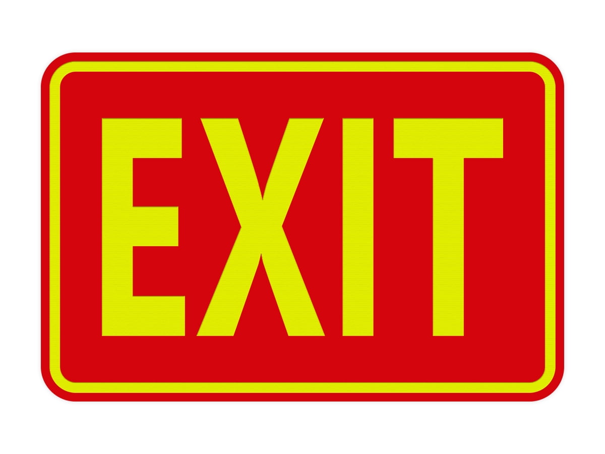 Classic Framed Exit Sign (Red/Yellow) - Small - Walmart.com