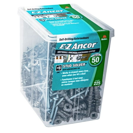 EZ Ancor EZ Anchor no.8 Stud Solver Drywall Anchor with Screws Zinc ...