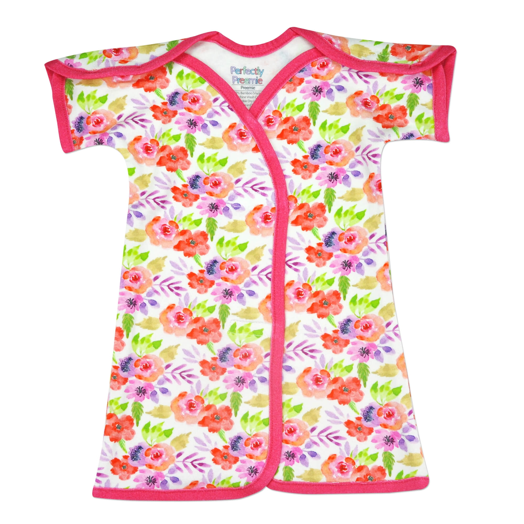 Perfectly Preemie Boy’s & Girl’s Open-Shoulder Bamboo NICU Gown ...