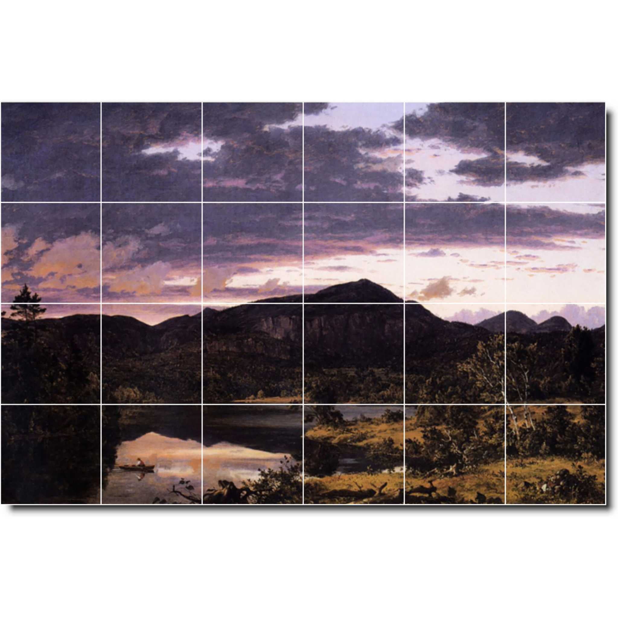 Ceramic Tile Mural-Frederic Church Landscapes Painting 214. 25.5" w x ...