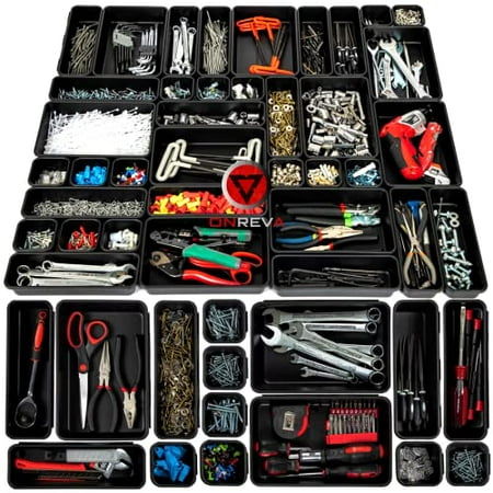 ONREVA Tool Box Organizer Tray Dividers, Toolbox Storage Trays, Rolling ...
