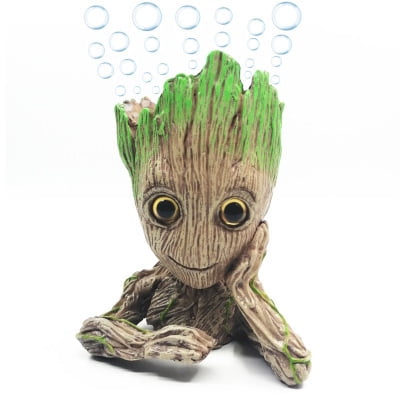 Décoration d'aquarium en forme de groot - Pompe à oxygène en résine ...