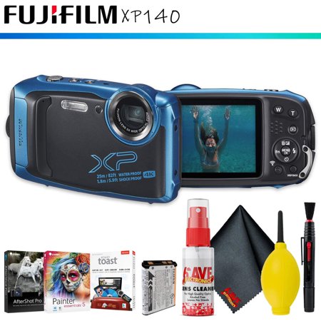 FUJIFILM FinePix XP140 Digital Camera (Sky Blue) + Editing Software + Cleaning Kit - Walmart.ca