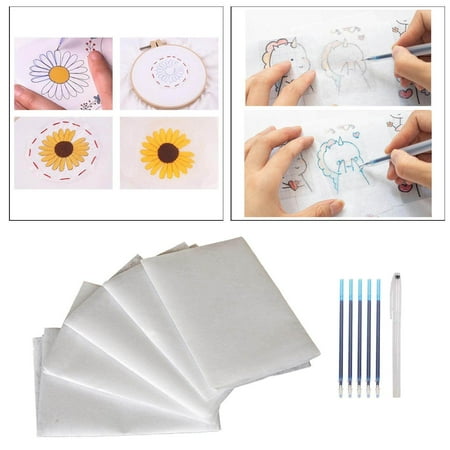 5 Pieces Water Soluble Embroidery Stabilizer with Pen for tracing paper ...