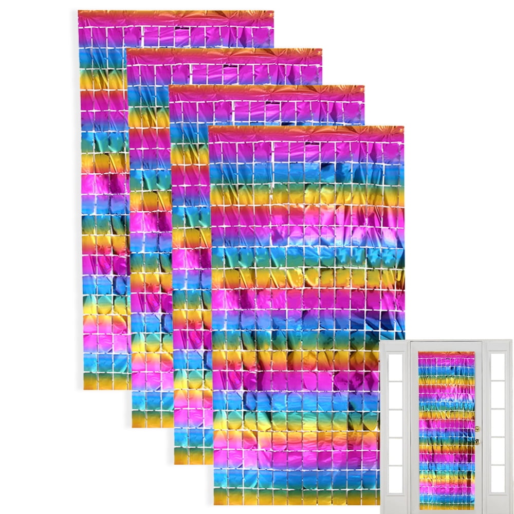 Shimmer Wall Backdrop, Square Foil Curtain Backdrop Curtain,4Pcs 1x2M ...