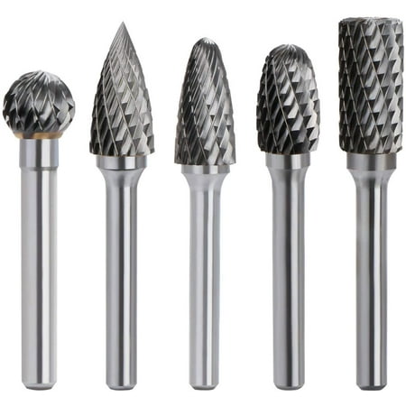 Rasp Set, 5-Piece 6 × 10mm Rasps Set Double Cut Tungsten Carbide ...