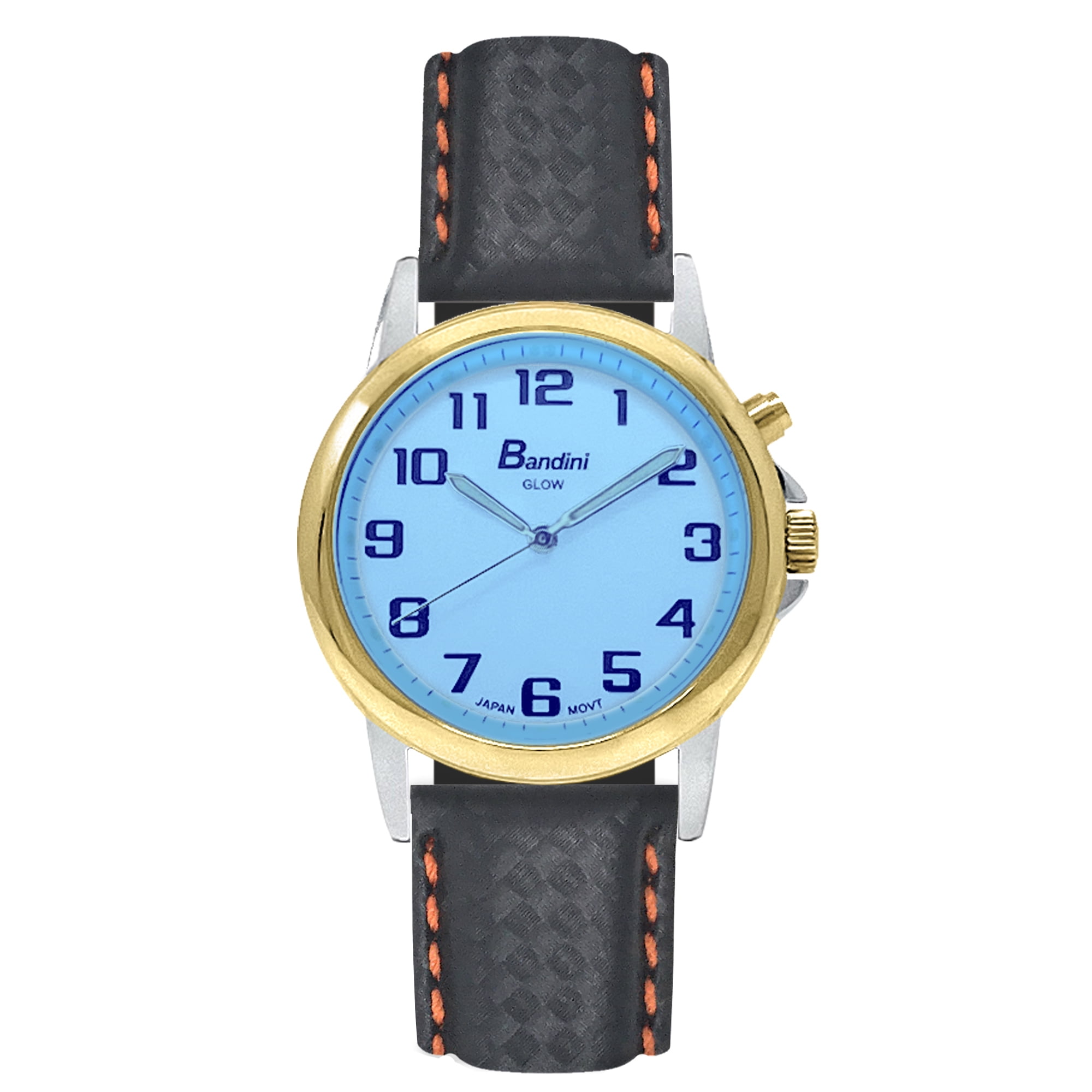 Bandini Mens Glow Watch - Carbon Fiber Leather Band, 38mm Analog Men's ...