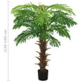 vidaXL Artificial Tree Cycas Lifelike Tropical Palm Tree with Pot 35.4 ...
